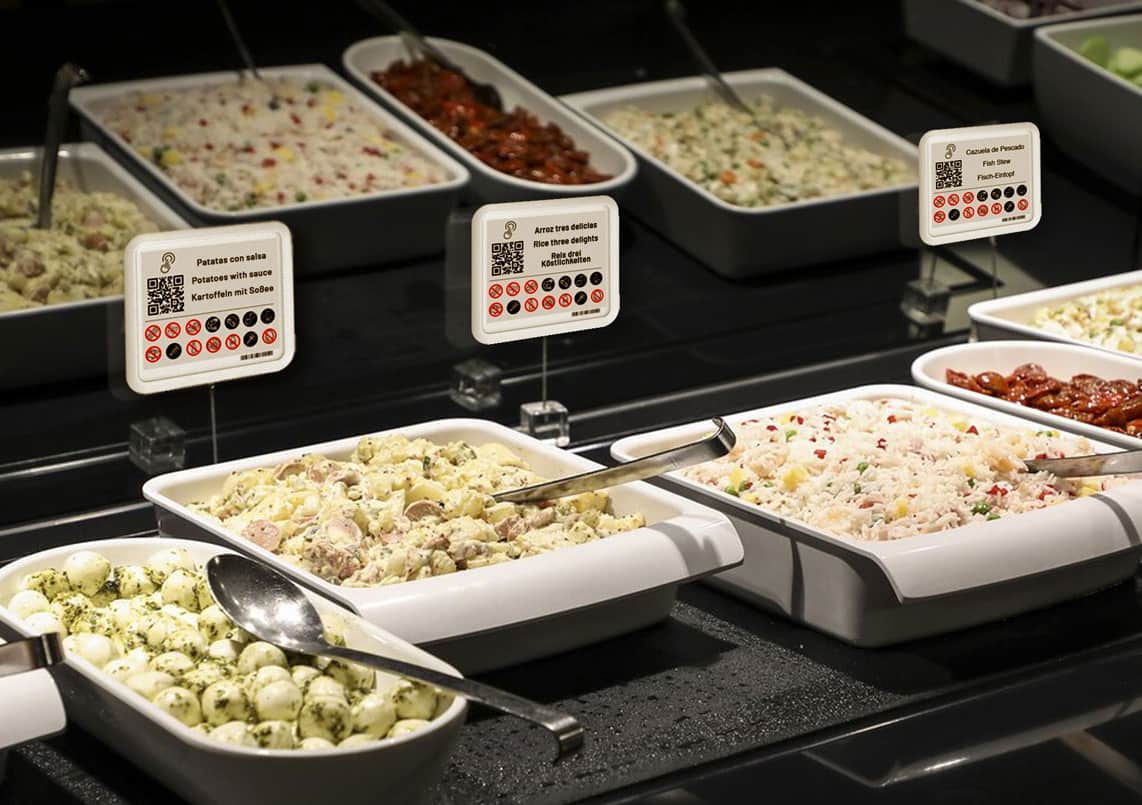 Etiquetas electrónicas para Servicio de Buffet - Etiquetas Electrónicas